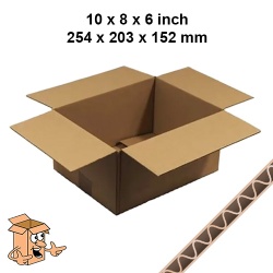 10x8x6 Single Wall Box | Lightweight Packing Box for Shipping