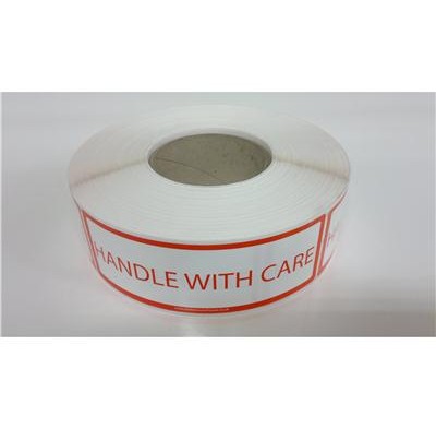 Handle-with-care warning labels 80x110mm packs of 10