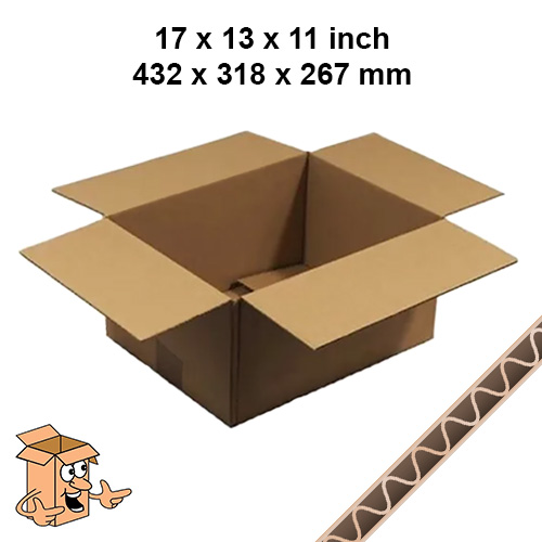 Cardboard boxes 17x13x11 inch single wall medium size postal boxes