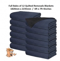 Removal blankets 1.8mx2.2m quilted large furniture blankets bales of 12